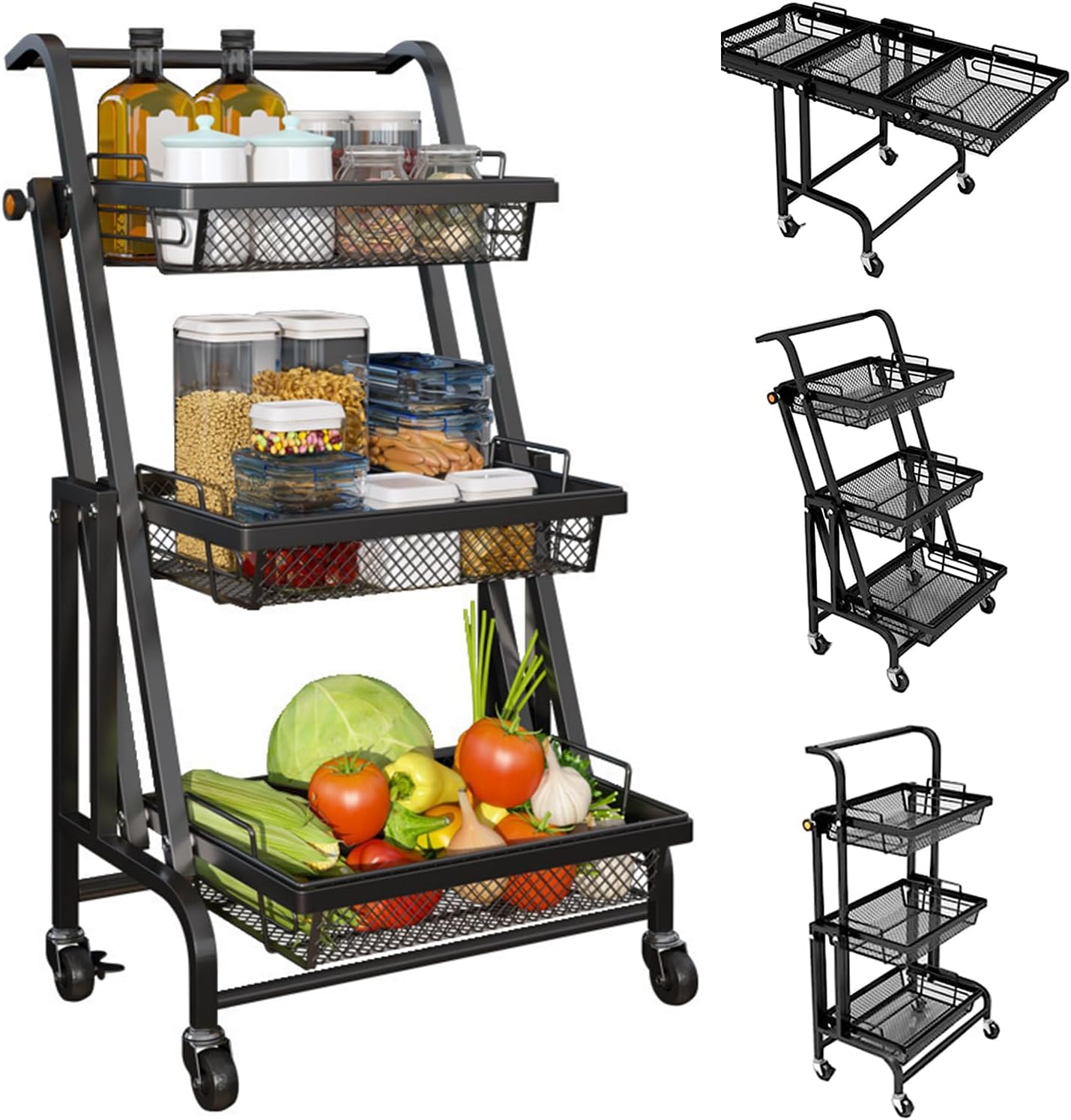 عرض حبتين رف ٣ طوابق للتخزين قابل للتعديل – KONOZ KSA